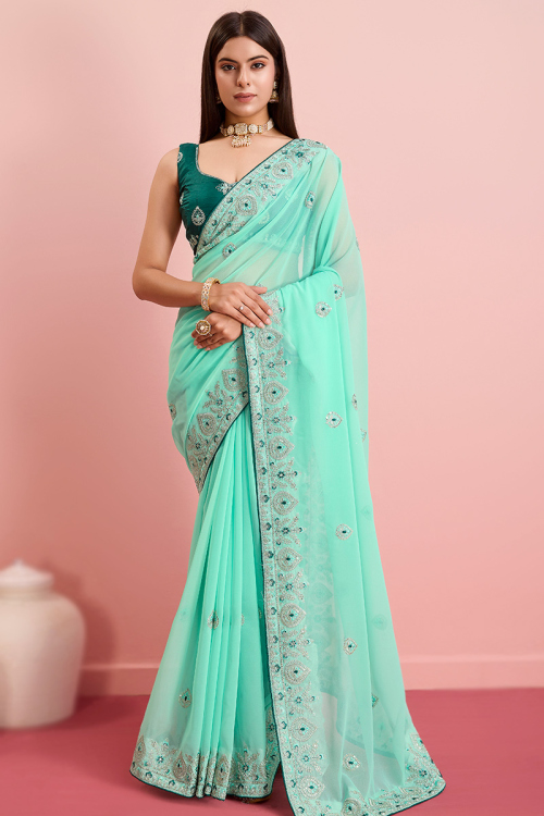 Blue Sarees: Buy Royal, Light & Navy-Blue Sarees Online UK