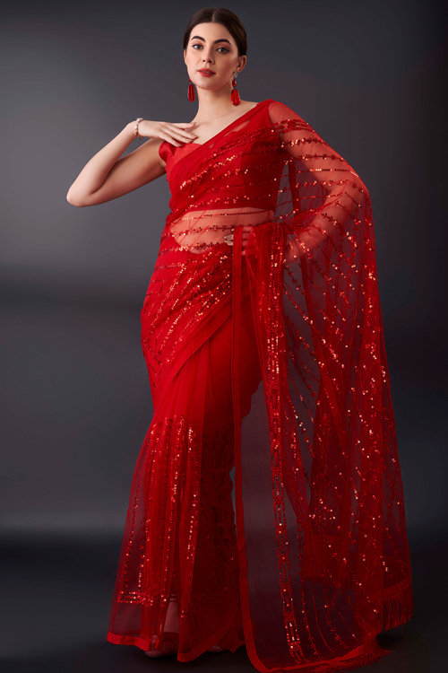 Buy Red Sarees Online USA - Red Bridal, Wedding, Silk & Designer Sarees