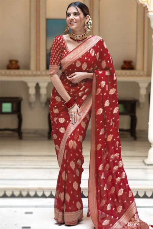 Buy Red Saree Online – Silk, Bridal & Wedding Saris | USA & Worldwide ...