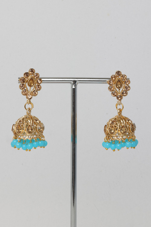 Andaaz Fashion Gold Plated Kundan Necklace and Earrings Jewellery Set