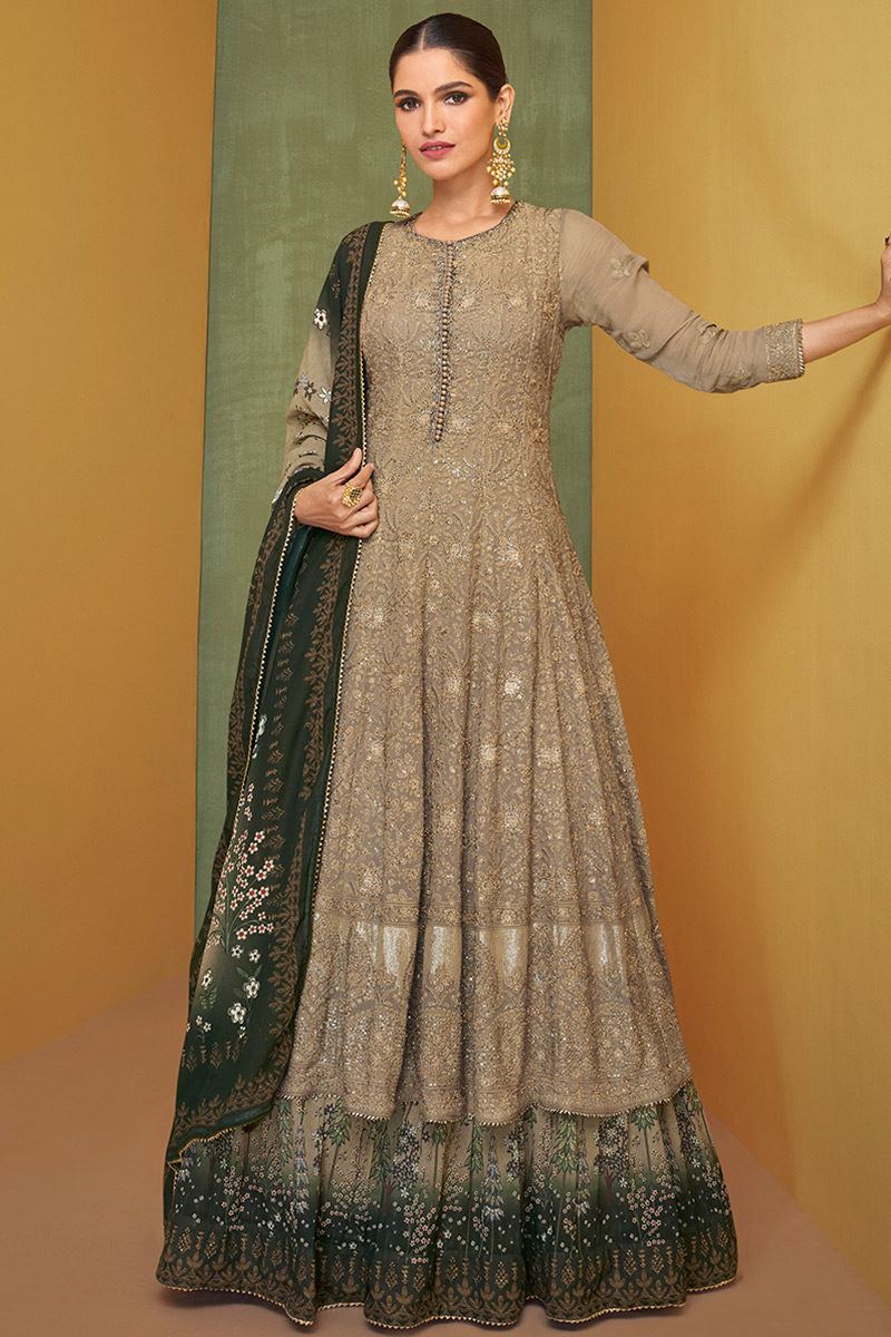 Light Brown Georgette Embroidered Anarkali Suit LSTV119714
