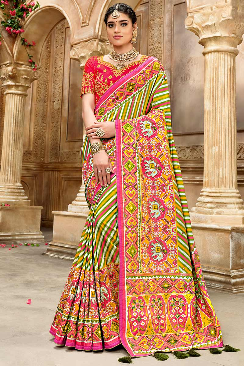 Multi Colored Saree Blouses Buy Saree Mall Multicolored Silk Printed