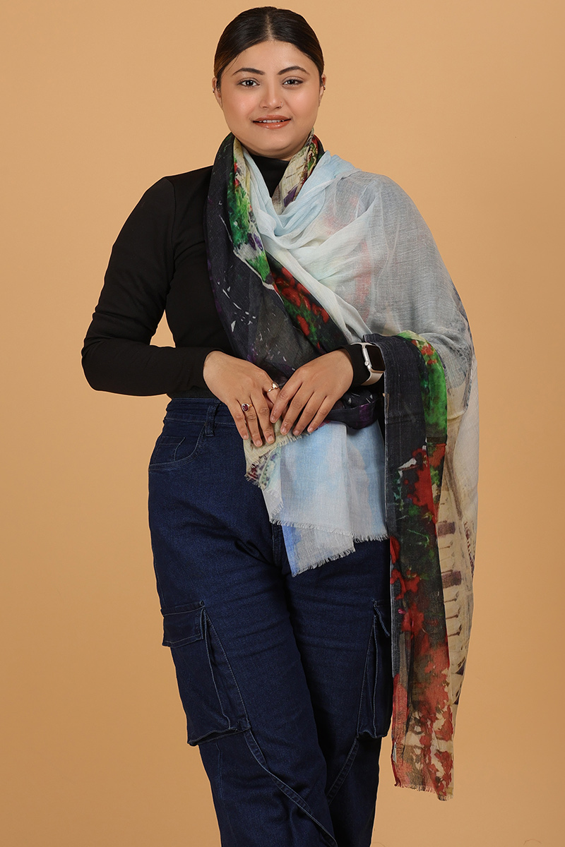 Vibrant Modal Silk Shawl