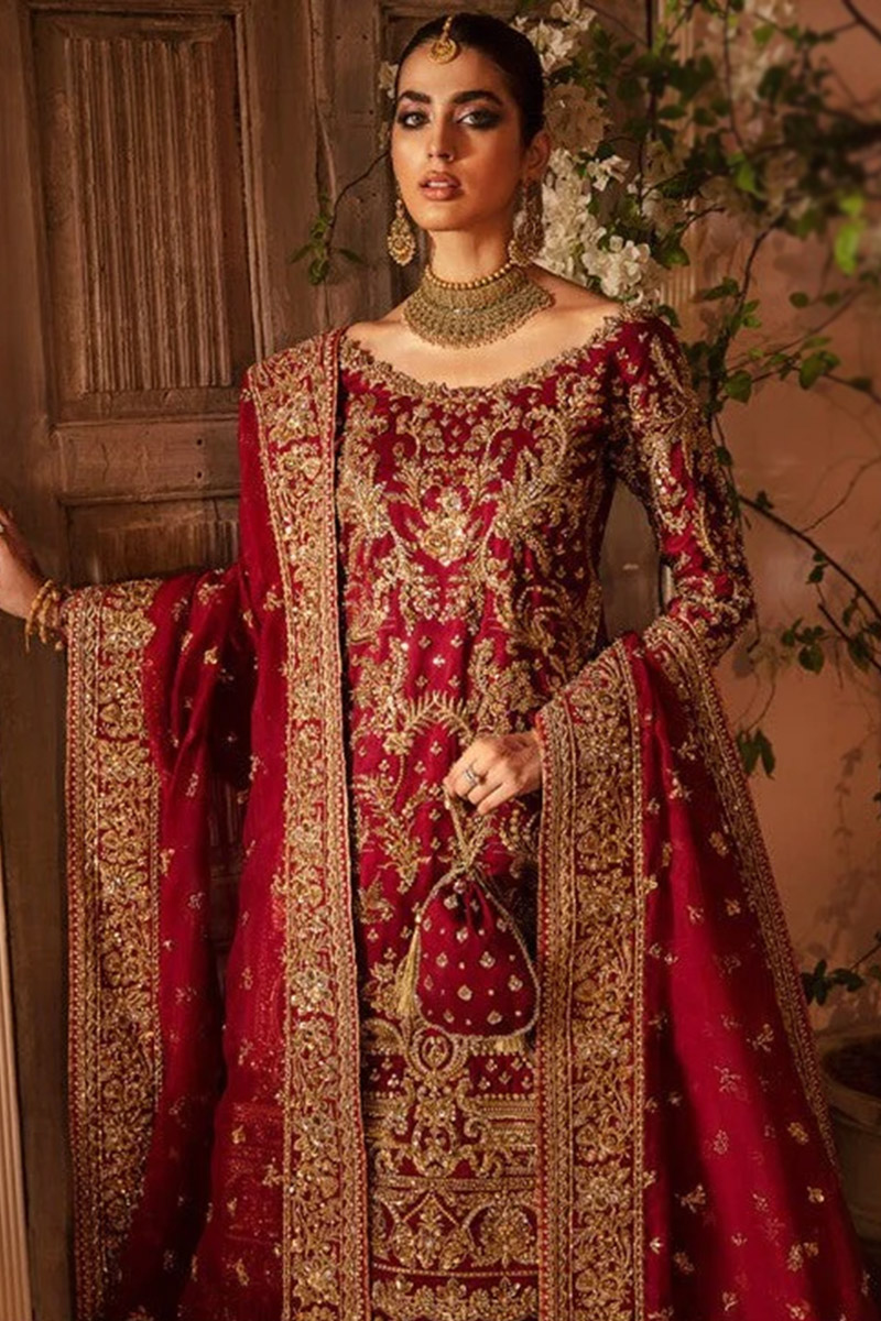 Shop Online Embroidered Deep Red Sharara Suit LSTV120381