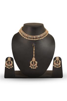 Alloy Multi Color Stone Necklace And Earrings Jewellery Set JNS0134567