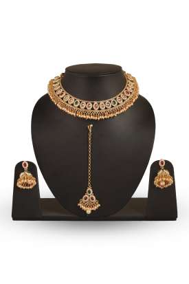 Alloy Multi Color Stone Necklace And Earrings Jewellery Set JNS0134575