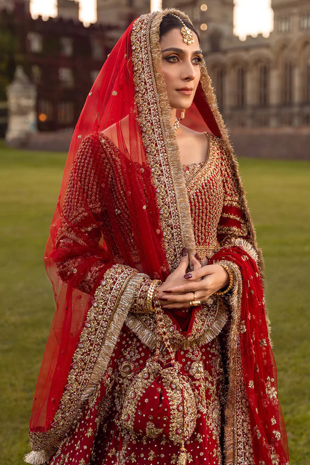 Deep Red Silk Embroidered Panelled style Lehenga LLCV120670