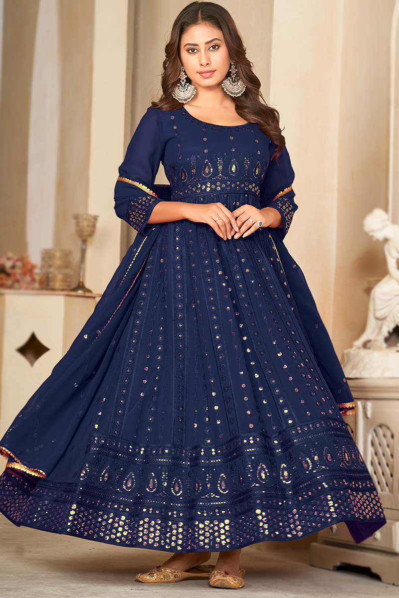 Buy Blue Anarkali Dresses Online - Shop Elegant Styles at Andaaz ...