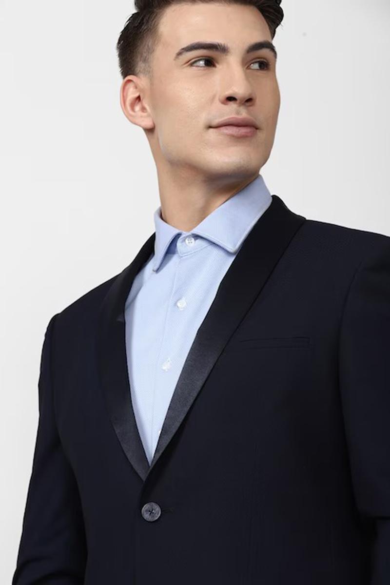 Plain Polyester Cotton Men's Navy Blue Coat Pant-MCP41-Andaaz Fashion