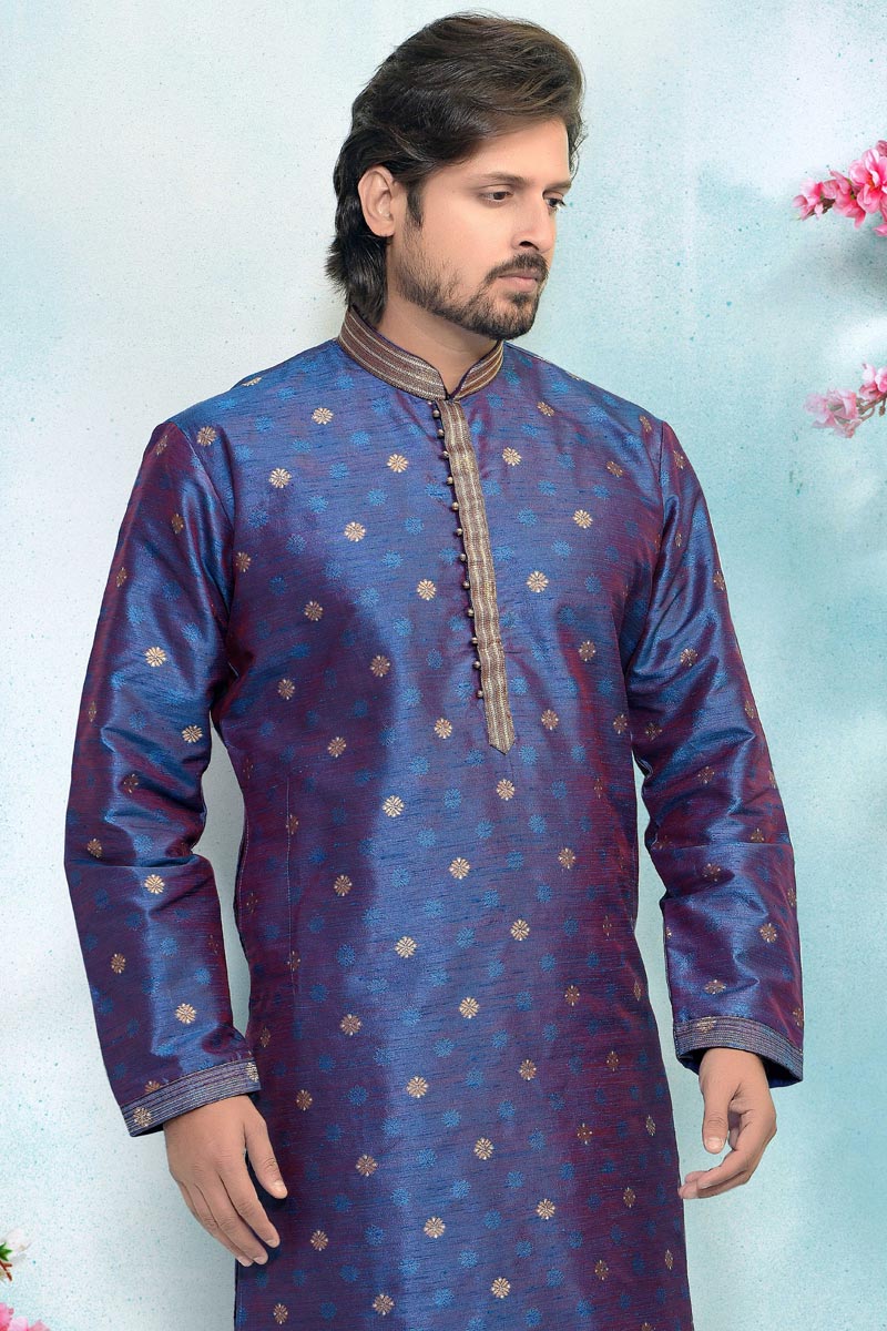 Buy Mens Ethnic Royal Blue Kurta for Eid Online - MKPV0647 | Andaaz Fashion