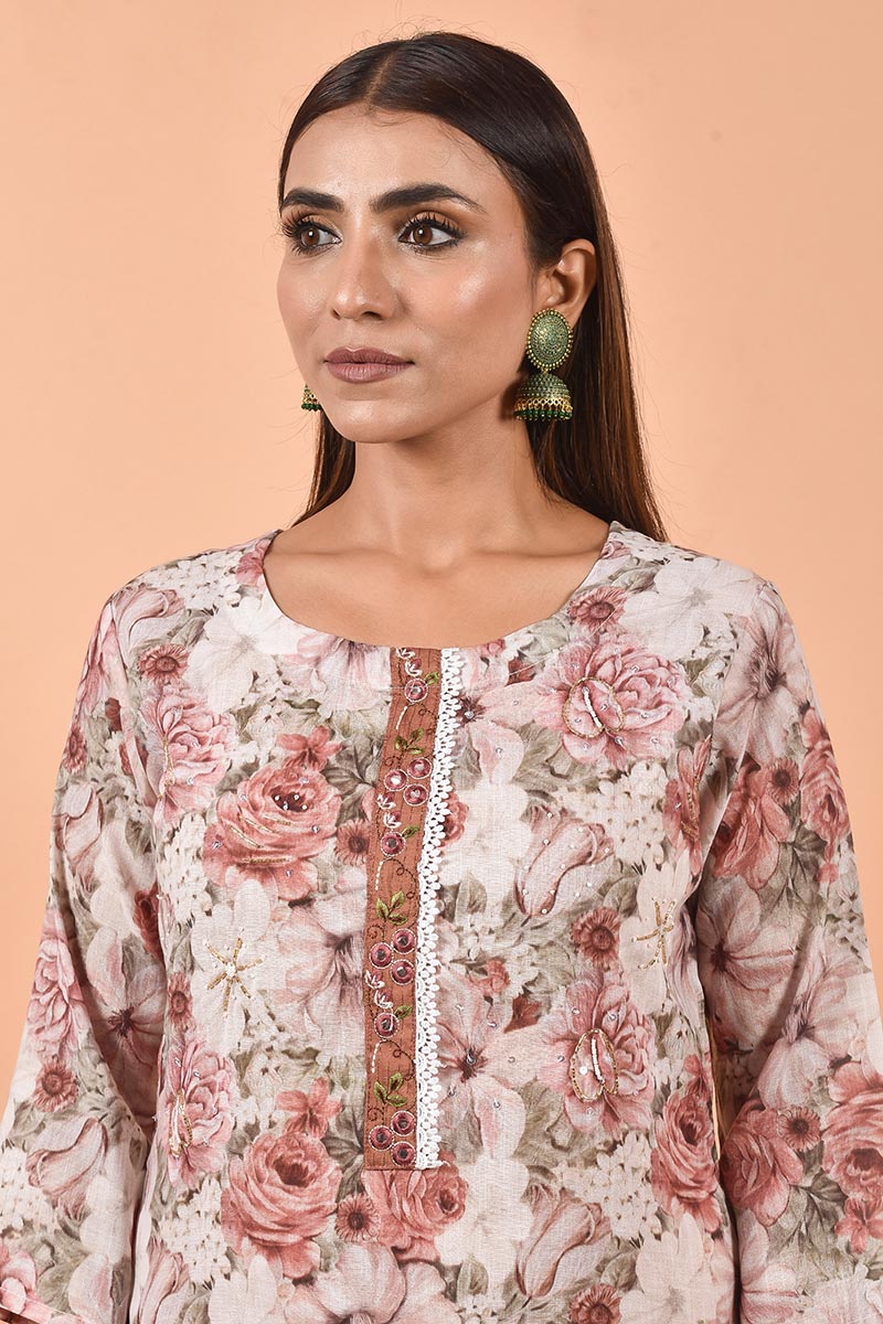 Stylist Kurti in Multi Color Printed Fabric LKV001098