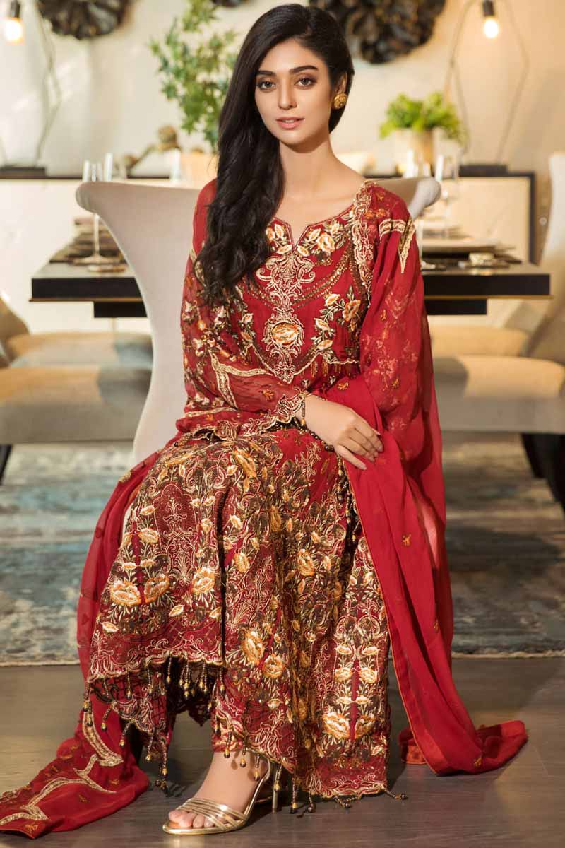 Buy Resham Embroidered Red Churidar Suit Online - LSTV02211 | Andaaz ...