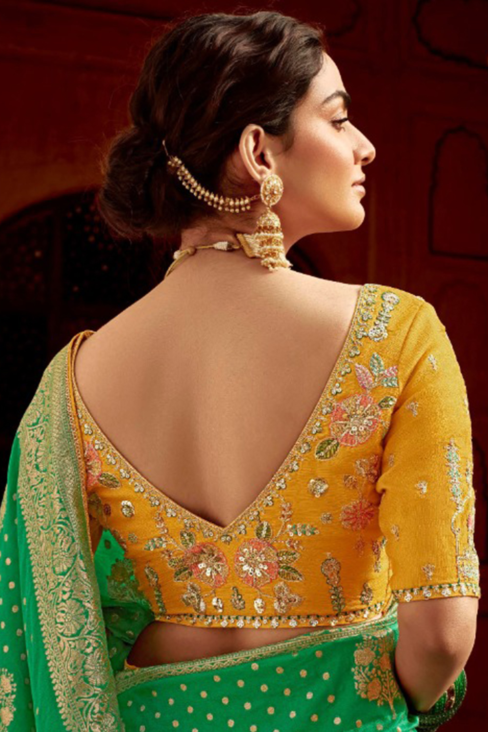 Sea Green Woven Zari Silk Broad Border Saree SARV190247