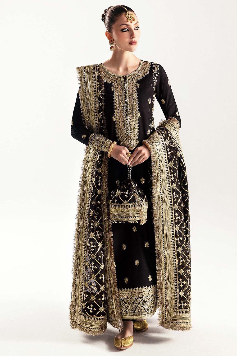Silk Black Embroidered Straight Cut Churidar Suit LSTV132542