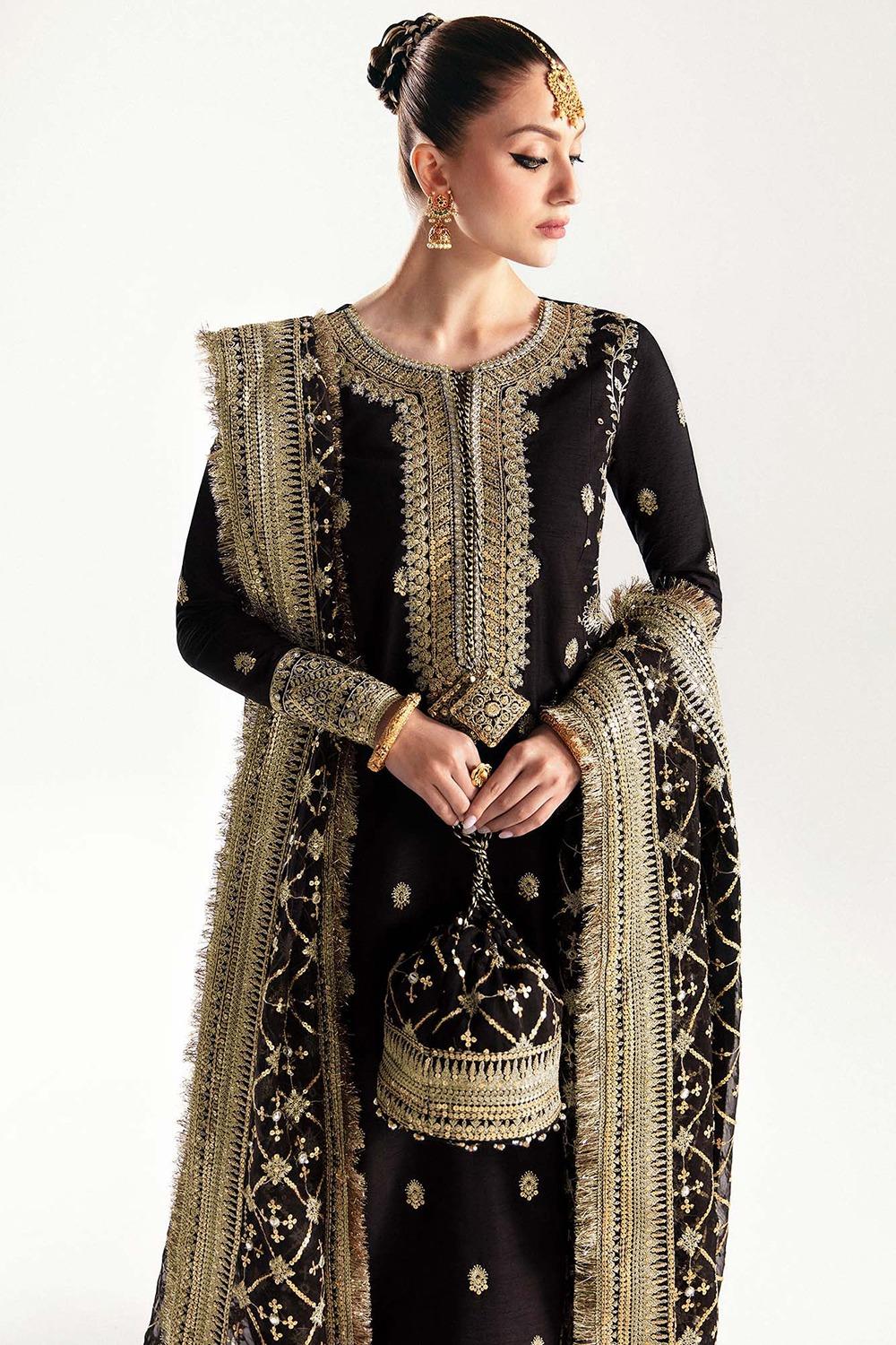 Silk Black Embroidered Straight Cut Churidar Suit LSTV132542